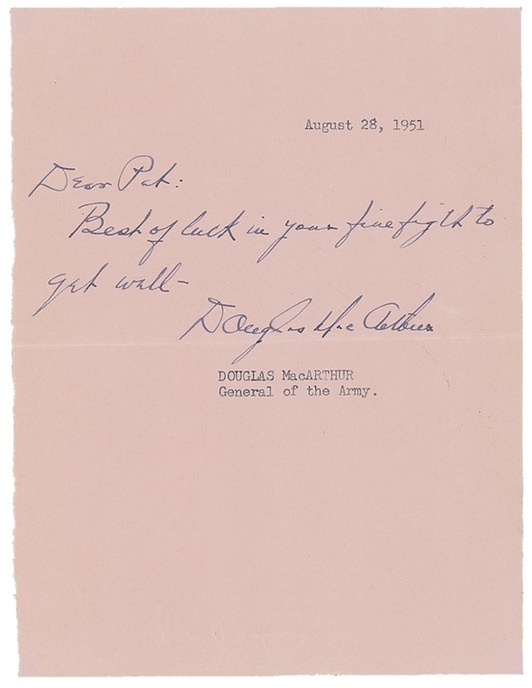 Douglas MacArthur Handwritten Letter Signed | RR Auction