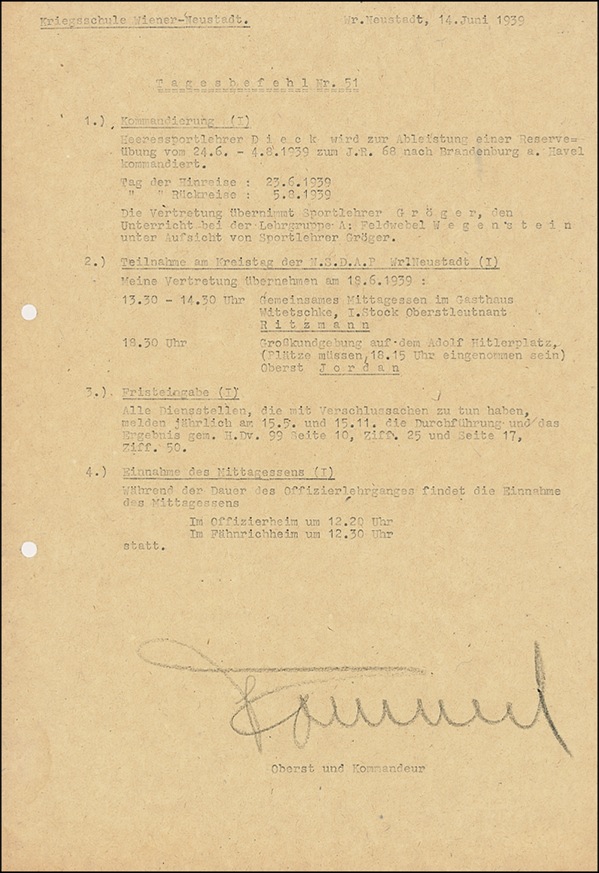 Erwin Rommel Signed Document | RR Auction