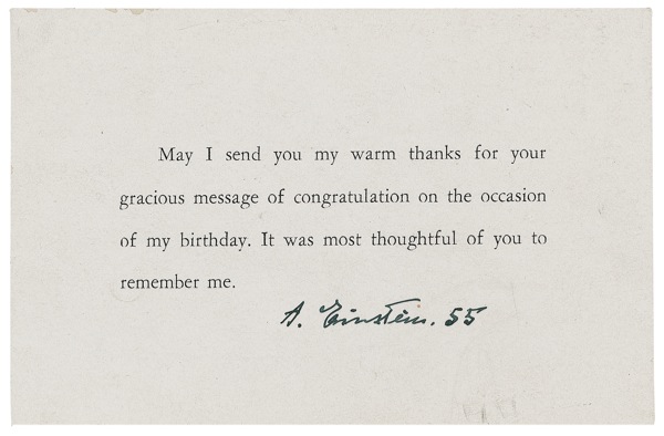 Albert Einstein: His final birthday | RR Auction