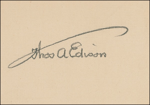 Thomas Edison Signature | RR Auction