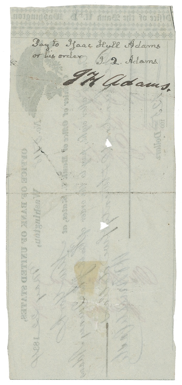 John Quincy Adams Endorsement | RR Auction