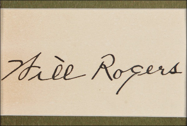 Will Rogers Signature | RR Auction