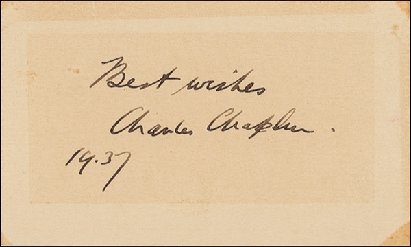 Charlie Chaplin Signature | RR Auction