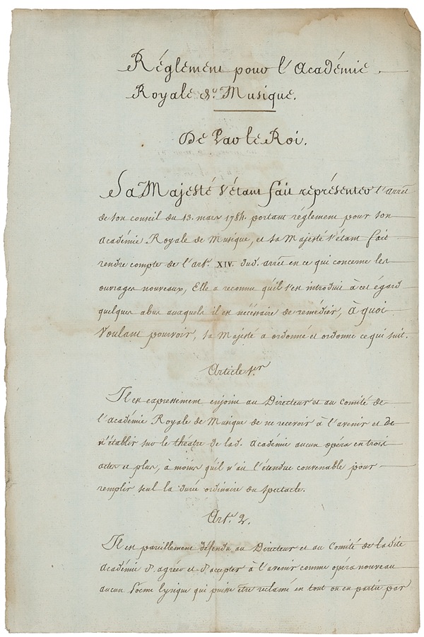 Louis XVI: The King commands the Royal Opera | RR Auction