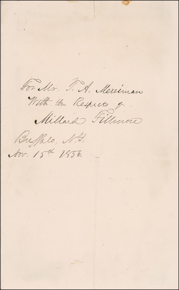 Millard Fillmore Signature | RR Auction