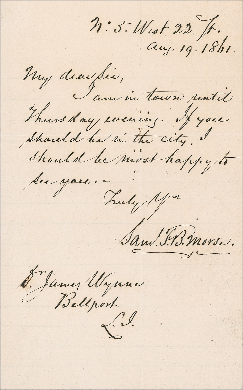 Samuel F. B. Morse: Writing to his biographer | RR Auction