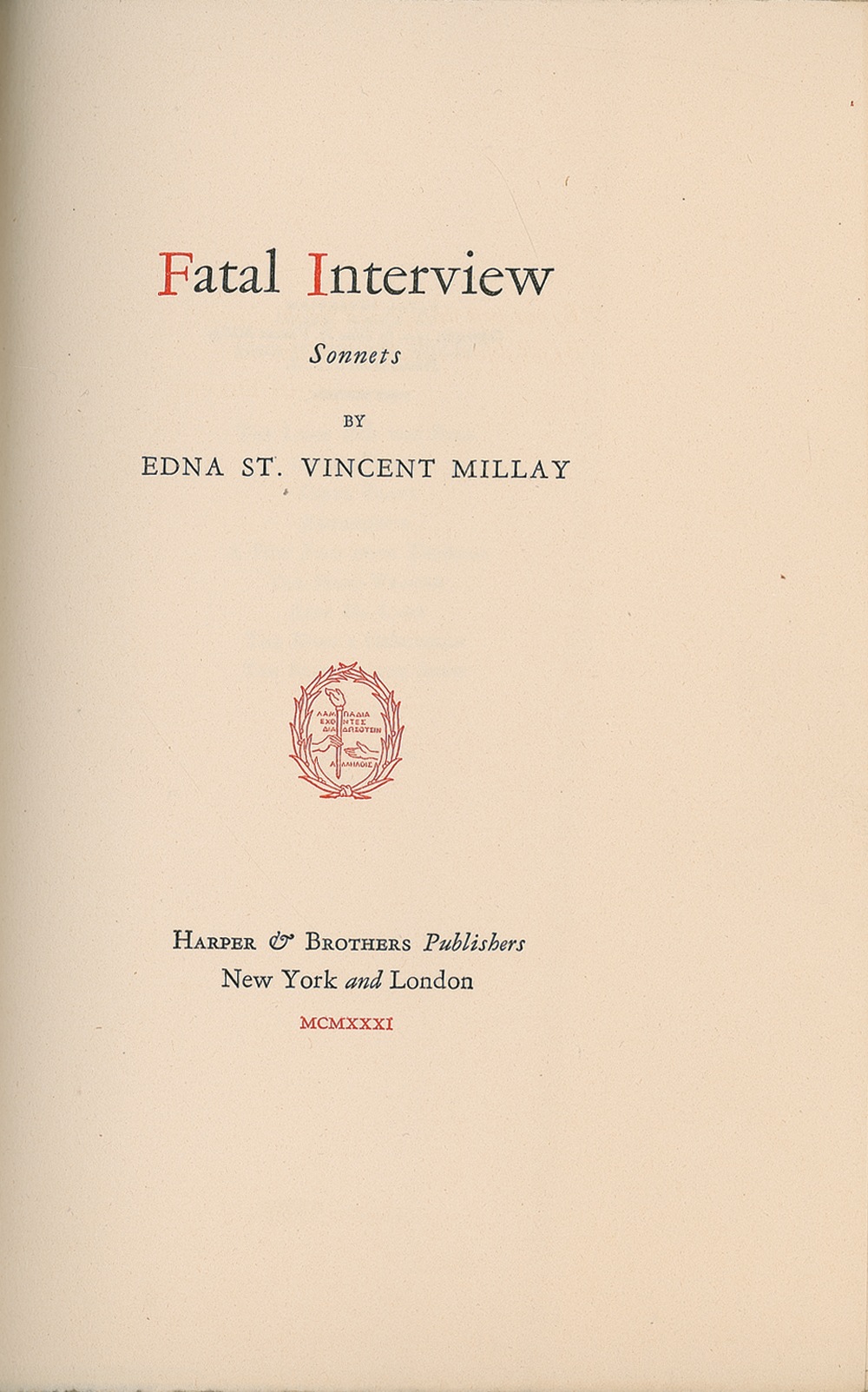 Edna St. Vincent Millay Book | RR Auction