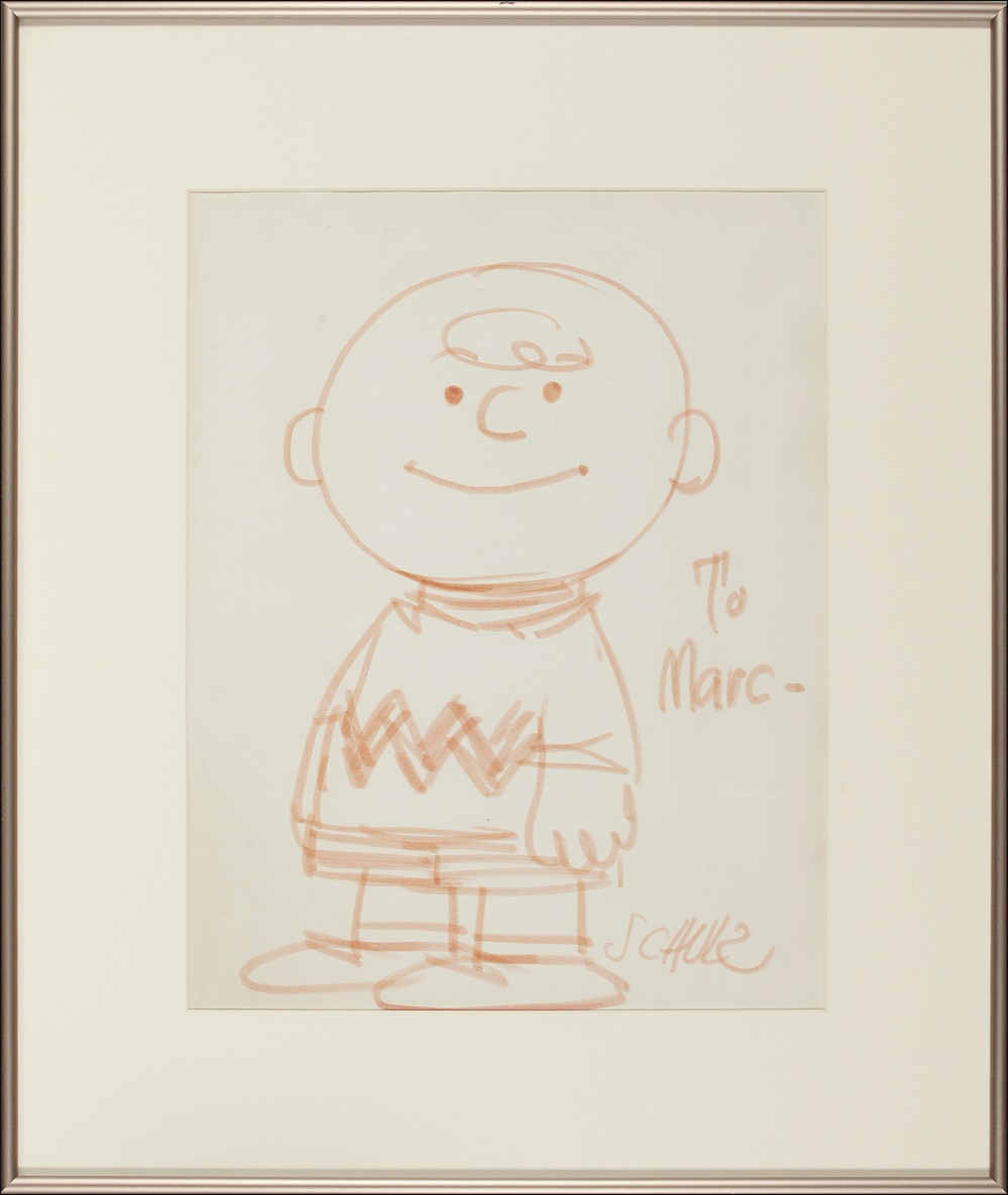Charles Schulz: Giant 1954 drawing of CHARLIE BROWN, done by Schulz at