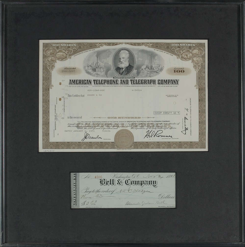 Alexander Graham Bell Check | RR Auction