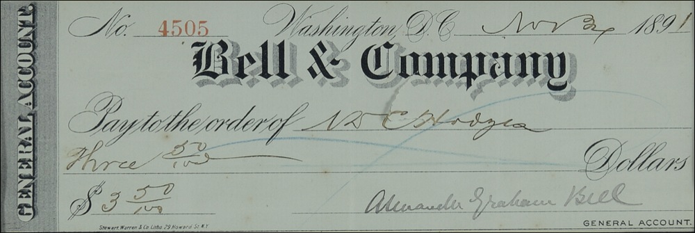 Alexander Graham Bell Check | RR Auction
