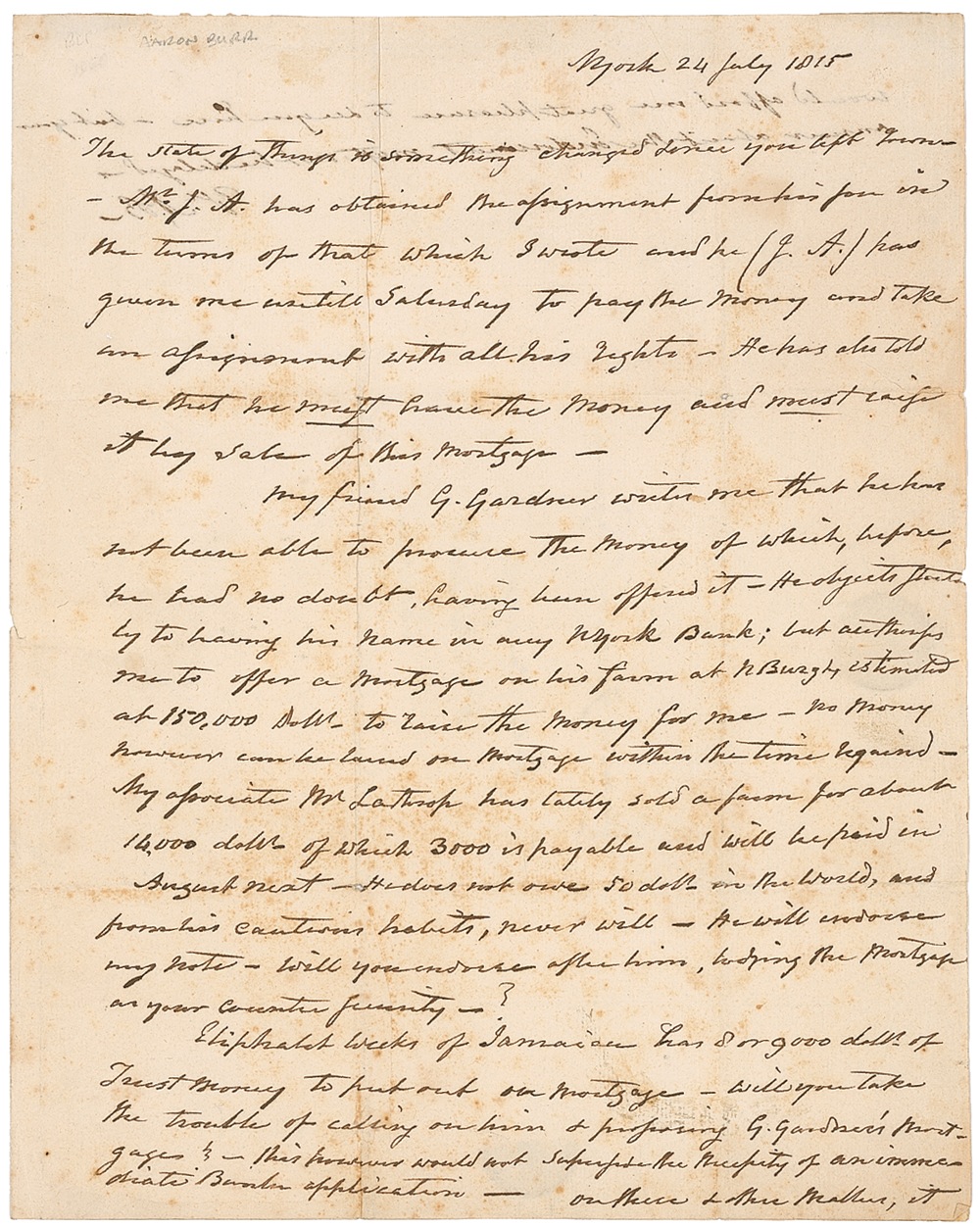 Aaron Burr Handwritten Letter Signed | RR Auction