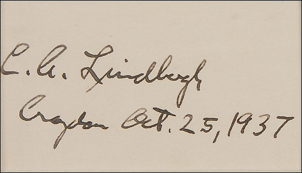 Charles Lindbergh Signature | RR Auction