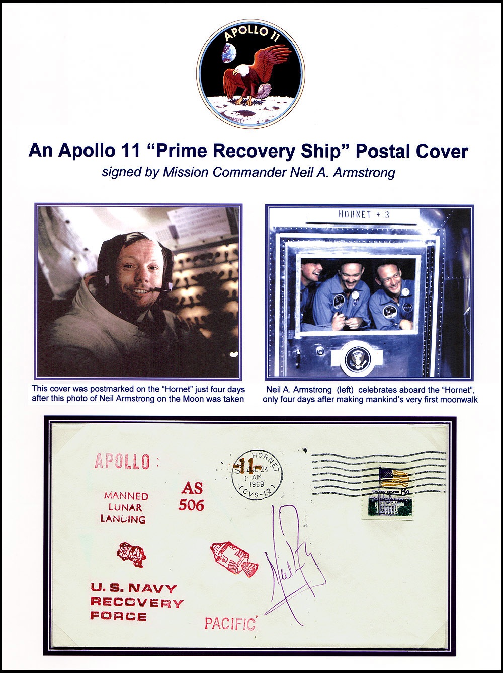 Neil Armstrong: Official Apollo 11 “Prime Recovery Ship”
