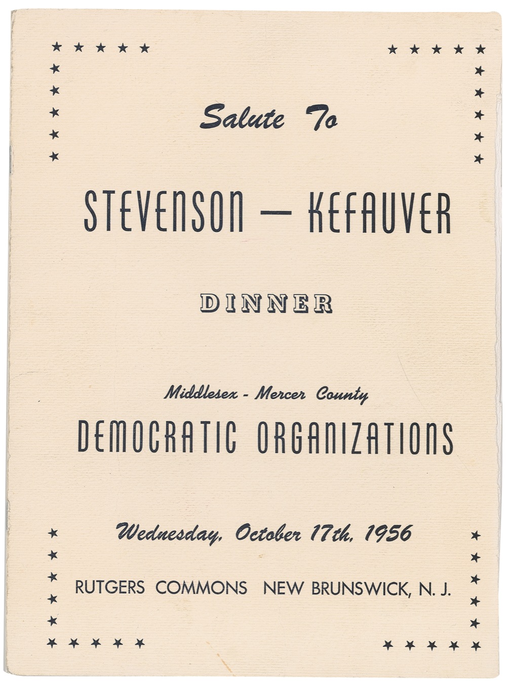 John F. Kennedy: Kennedy boldly signs a 1956 Democratic Party keepsake