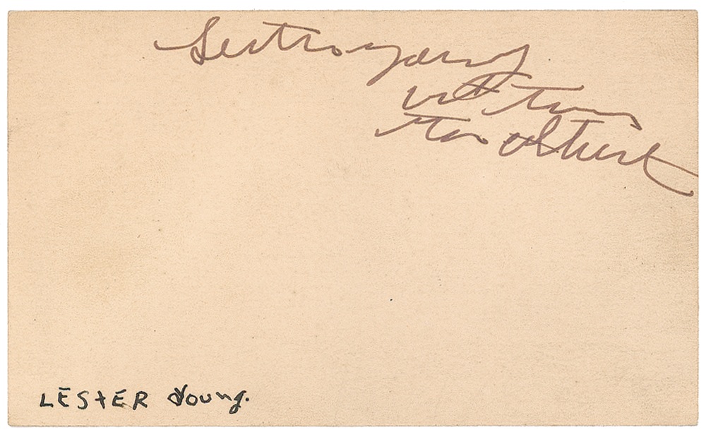 Lester Young Signature | RR Auction