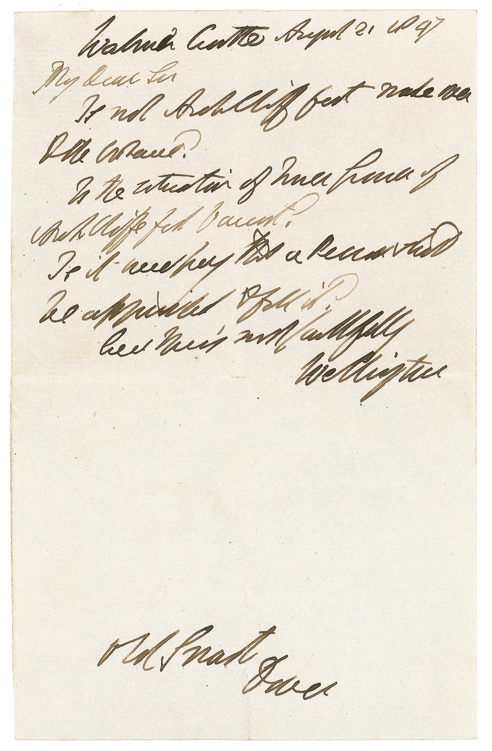 Duke of Wellington Handwritten Letter Signed | RR Auction