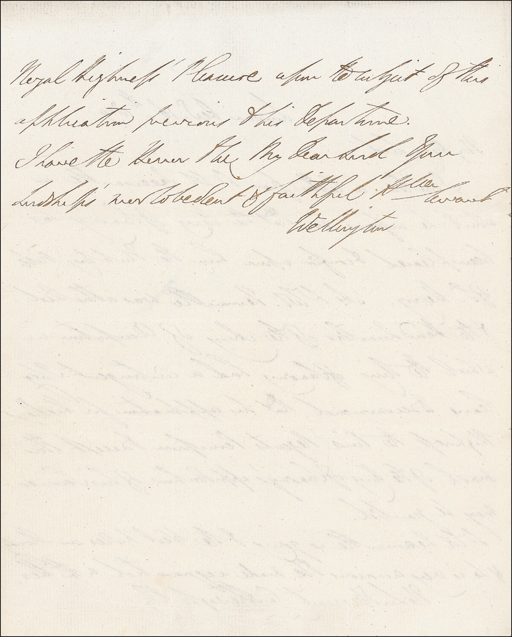 Duke of Wellington Handwritten Letter Signed | RR Auction