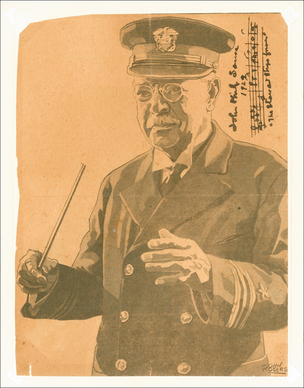 John Philip Sousa: The March King embellishes his signed image with