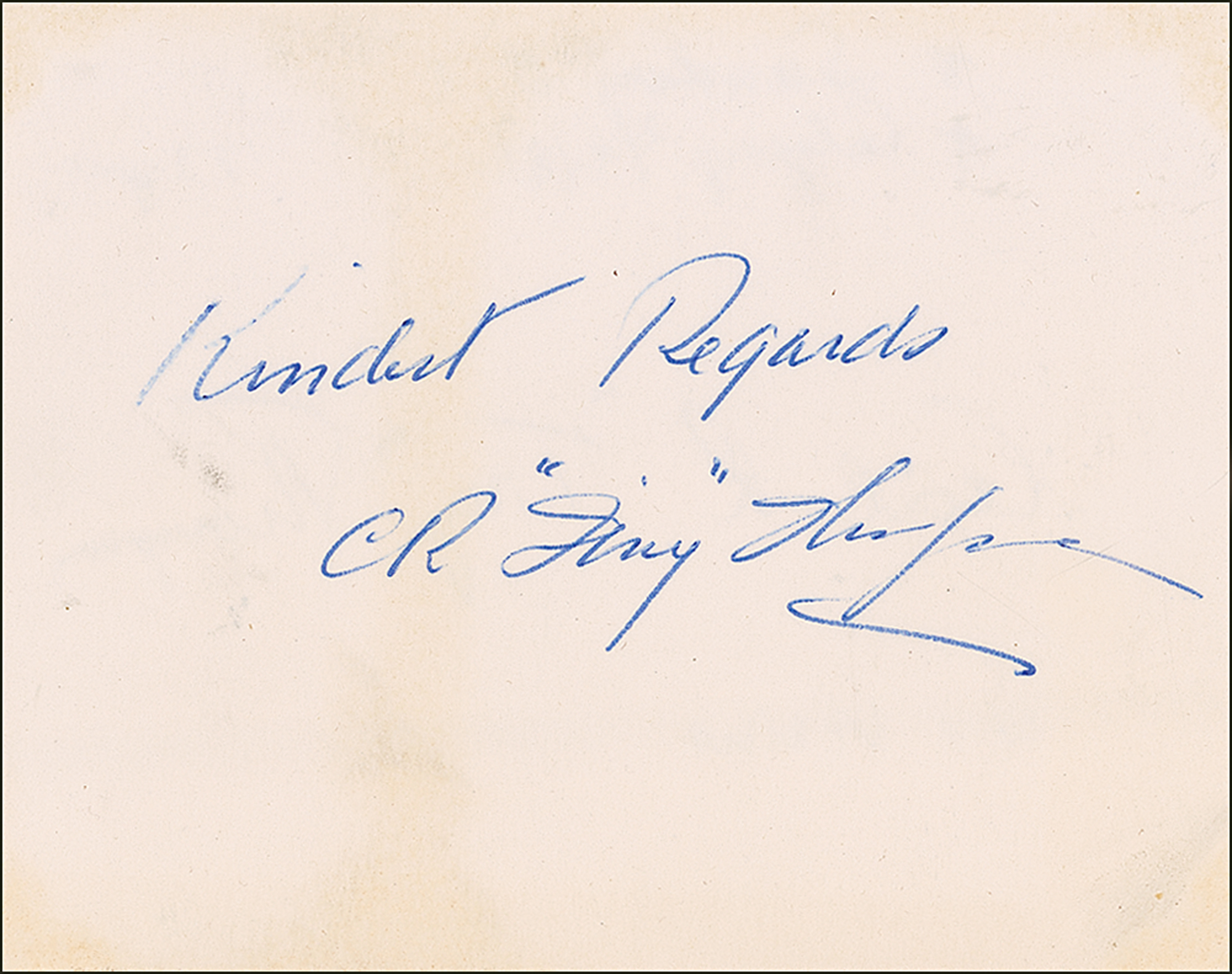 Cecil “Tiny” Thompson Signature | RR Auction