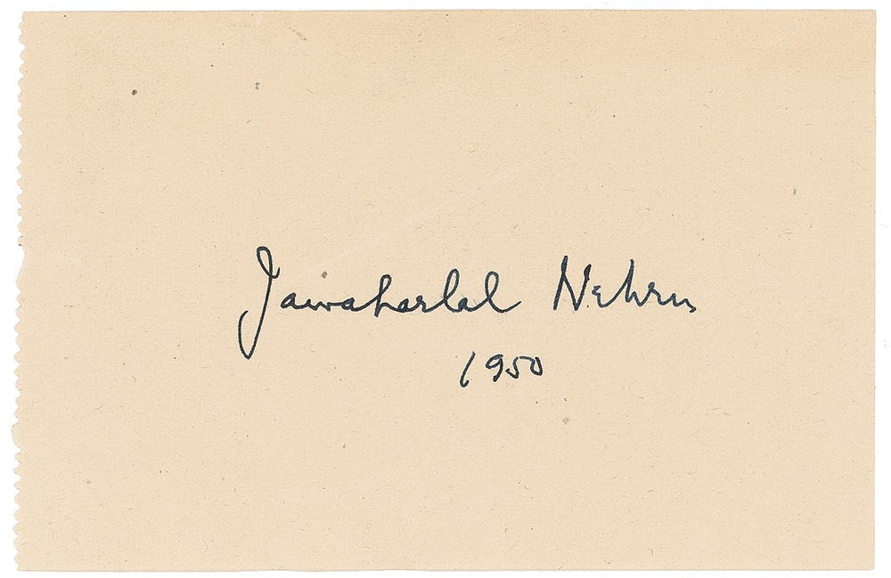 Jawaharlal Nehru Signature | RR Auction