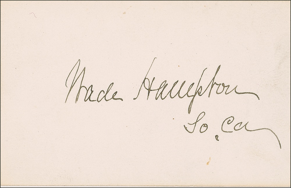 Wade Hampton Signature | RR Auction