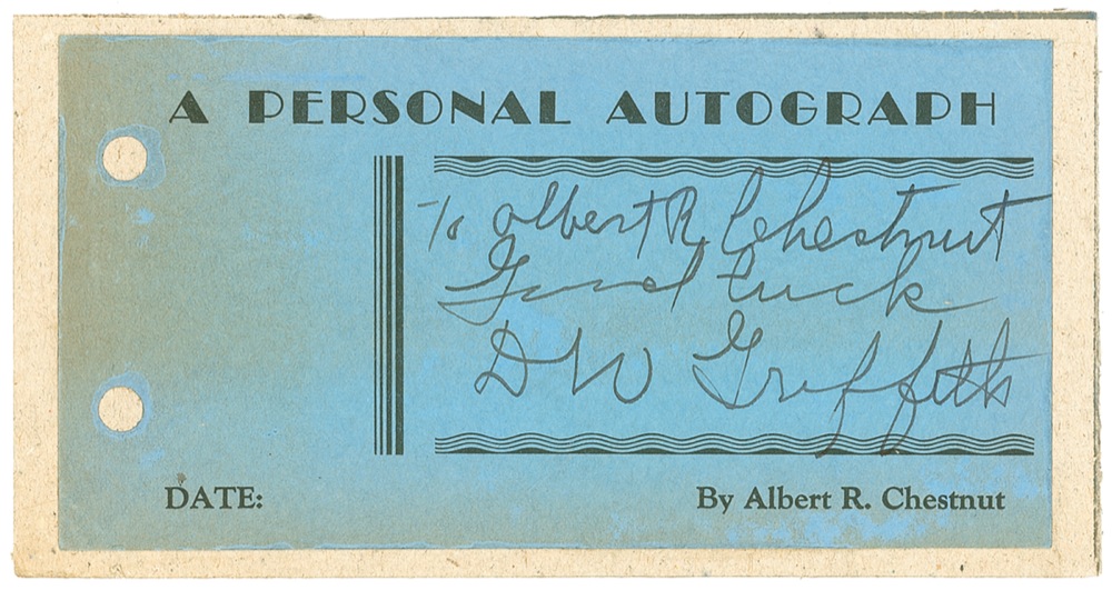 D. W. Griffith Signature | RR Auction