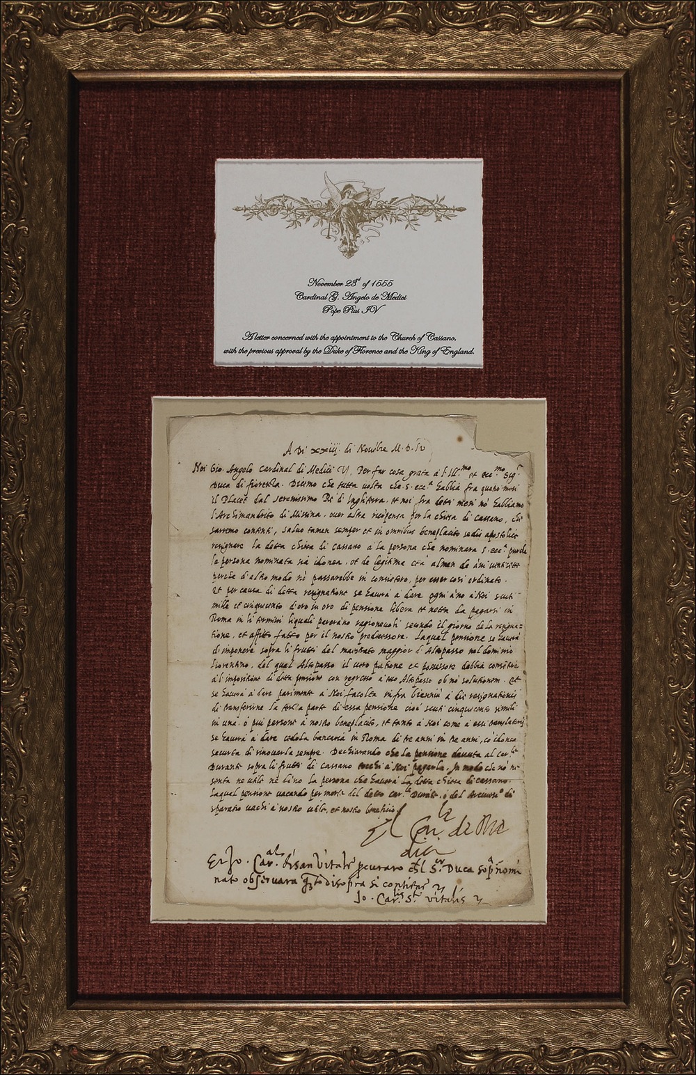 Pope Pius IV Signed Document | RR Auction