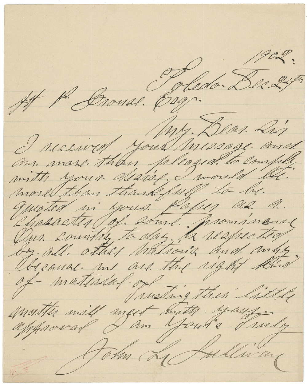 John L. Sullivan: The Boston Strong Boy admits to being “a