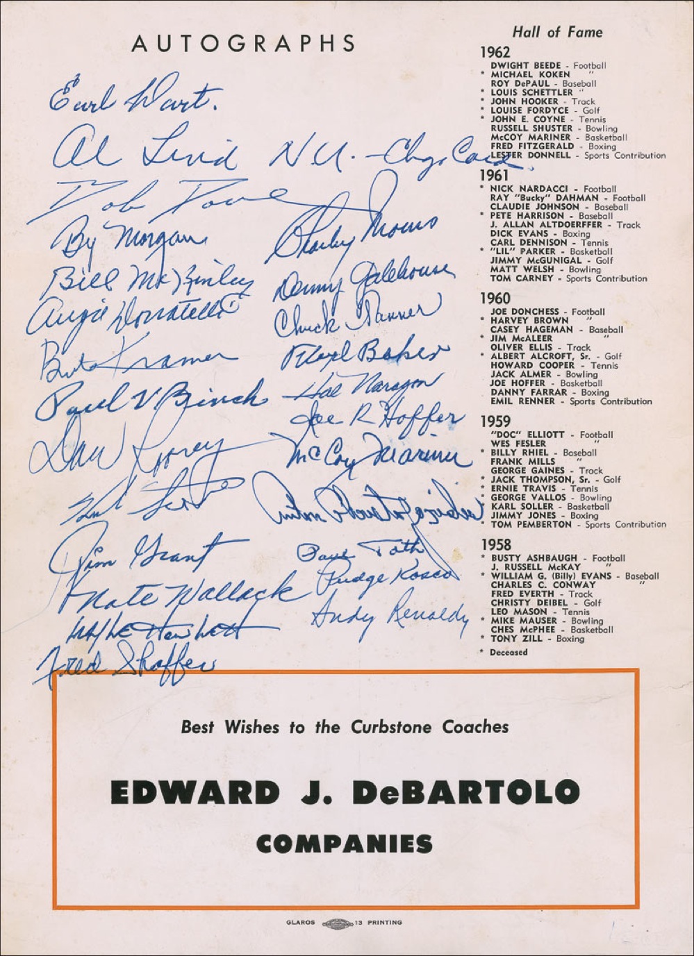 Bill Veeck and Friends Program | RR Auction