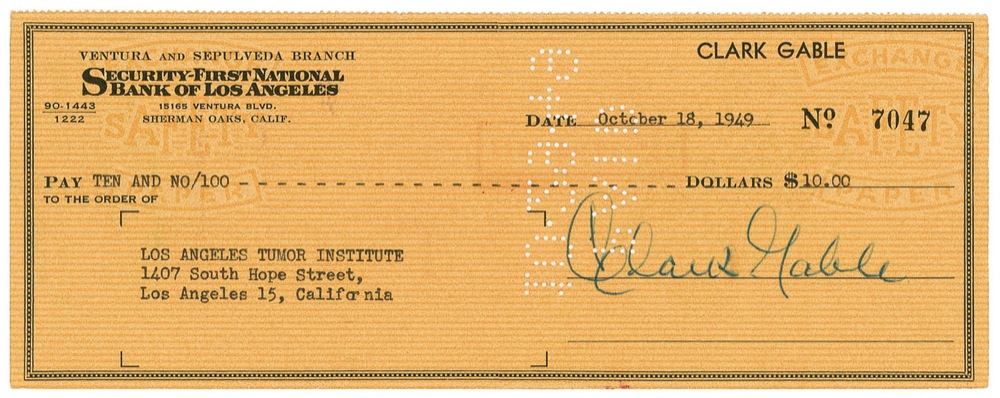 Gone With the Wind: Clark Gable Check | RR Auction