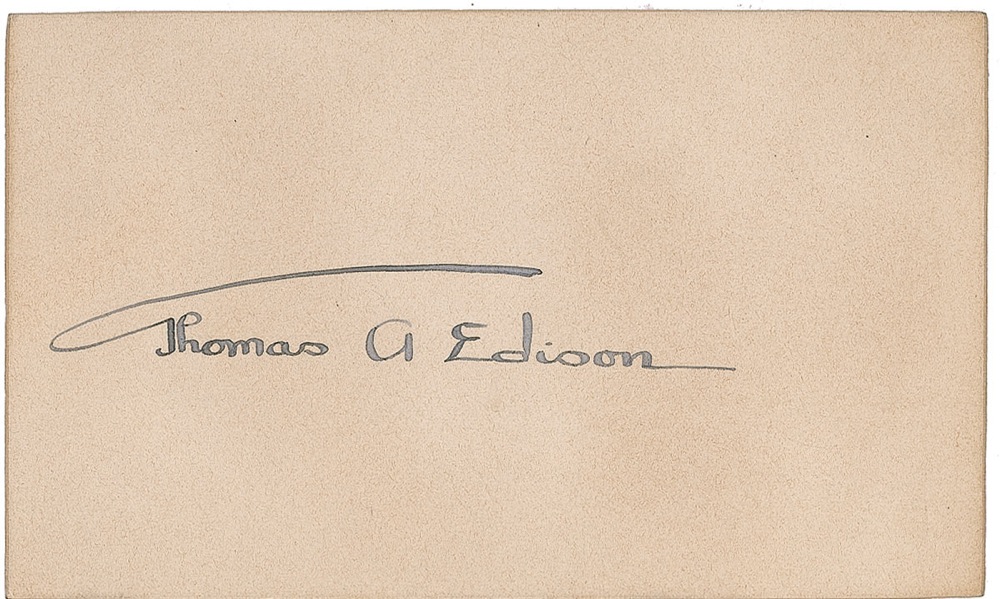 Thomas Edison Signature | RR Auction
