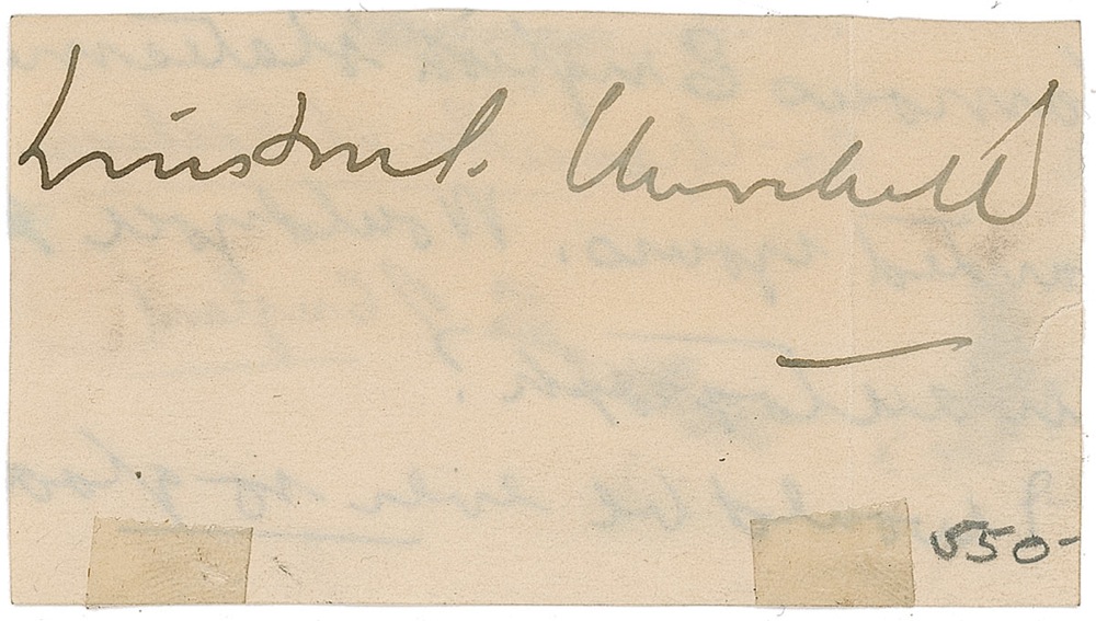 Winston Churchill Signature | RR Auction