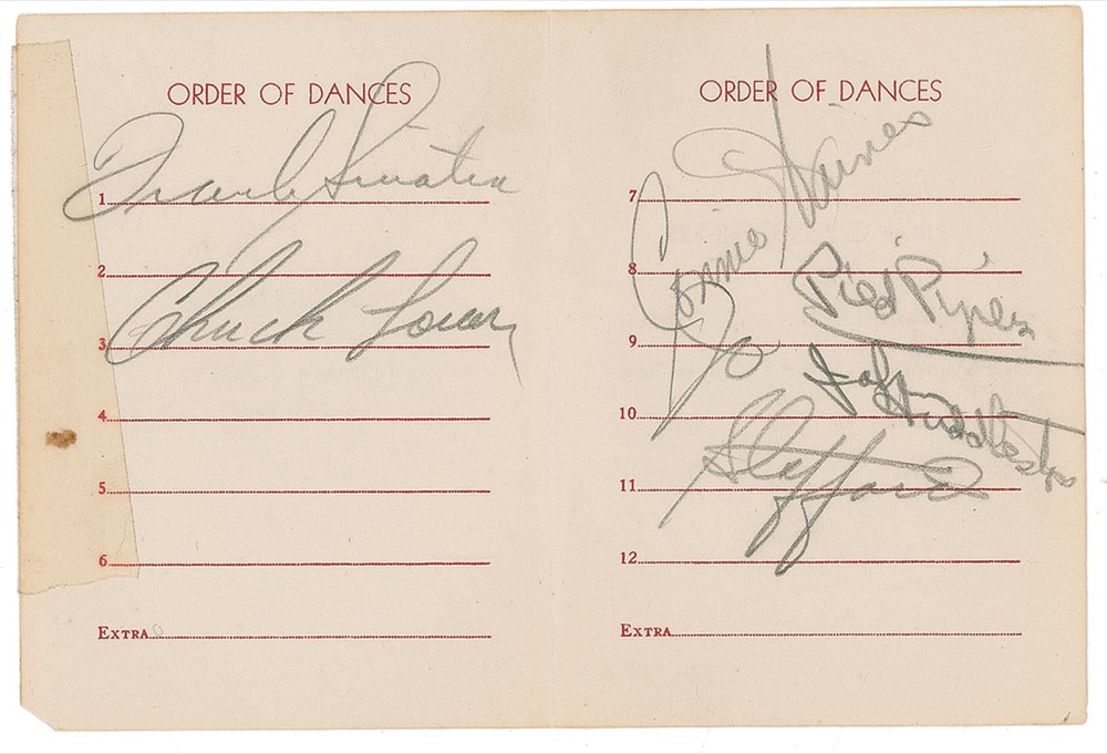 Frank Sinatra Dance Card | RR Auction