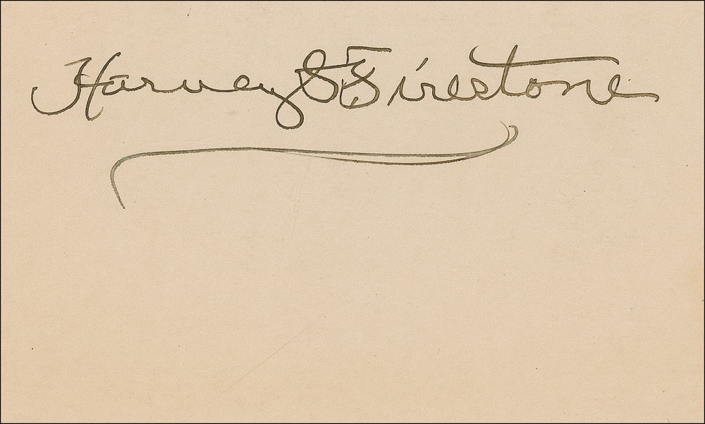 Harvey Firestone Signature | RR Auction