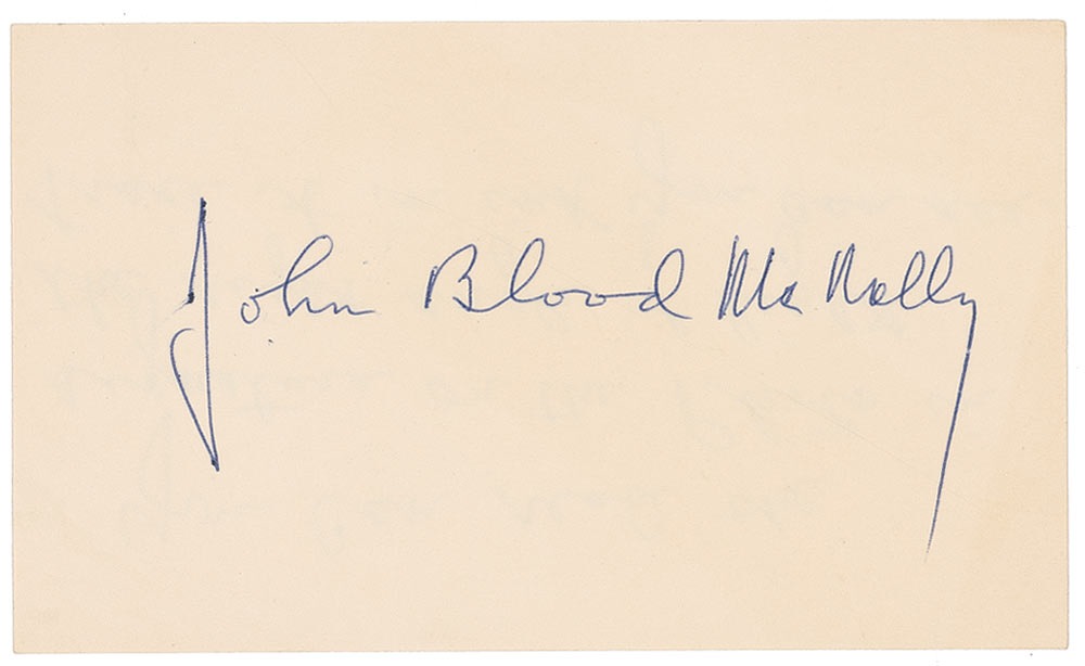 John ‘Blood’ McNally Signature | RR Auction
