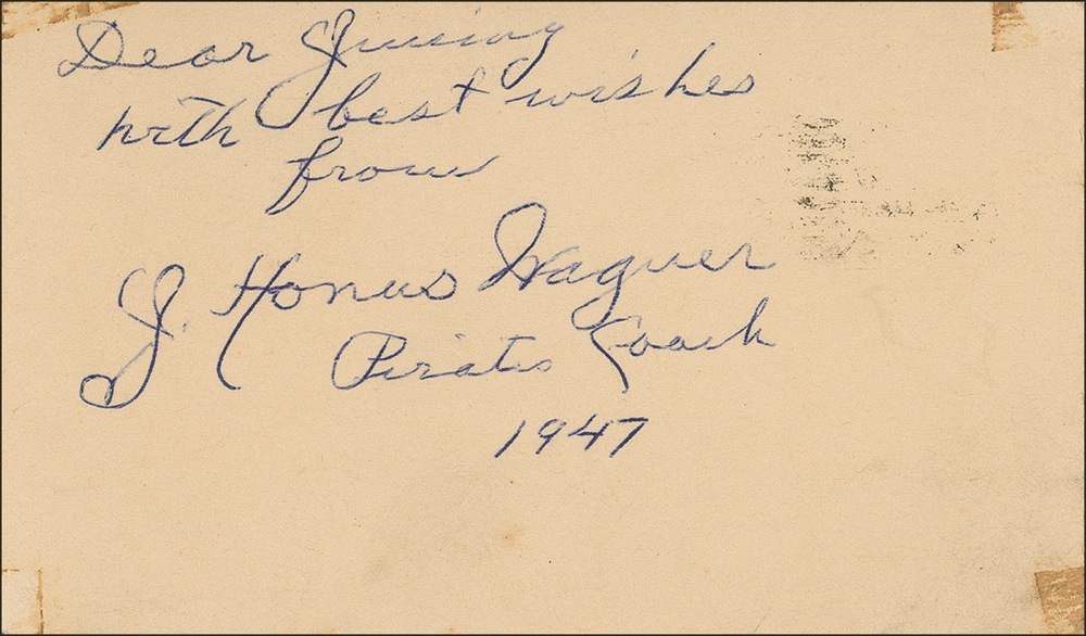 Honus Wagner: Signature of 'The Flying Dutchman' | RR Auction