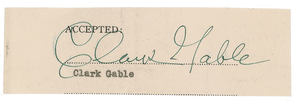 Clark Gable Signature | RR Auction