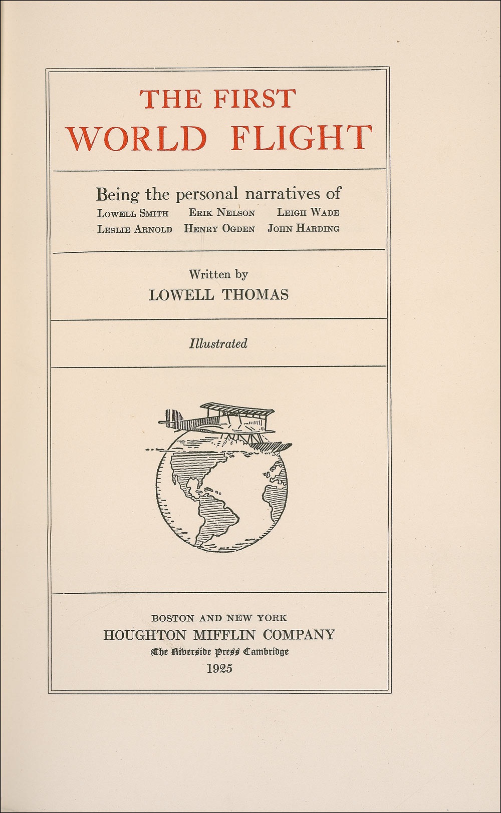 Aviation: The First World Flight, signed by six of the first men to