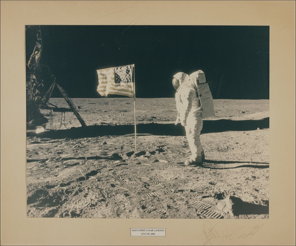 Apollo 11: An unusual oversized lunar portrait signed by all three