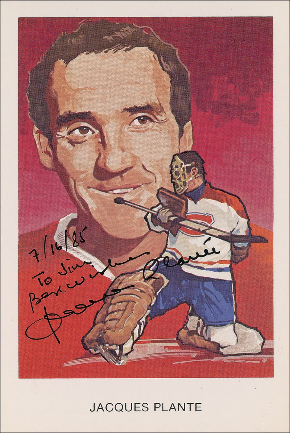 Jacques Plante Signed Photograph | RR Auction