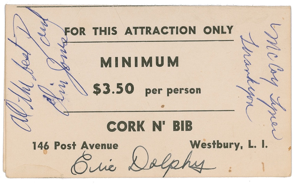 Eric Dolphy: Extremely rare signature of jazz great Eric Dolphy | RR