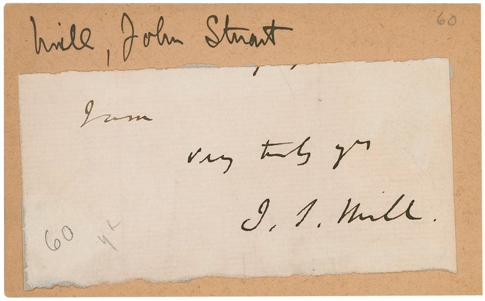 John Stuart Mill: Uncommon signature of the most influential British