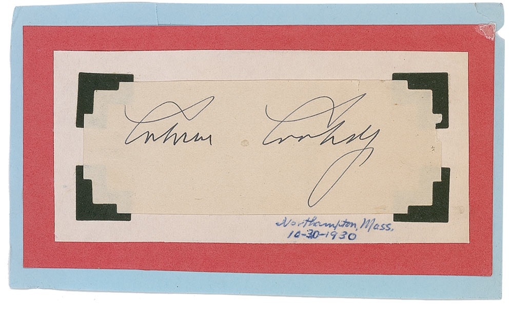William H. Taft and Calvin Coolidge Signatures | RR Auction