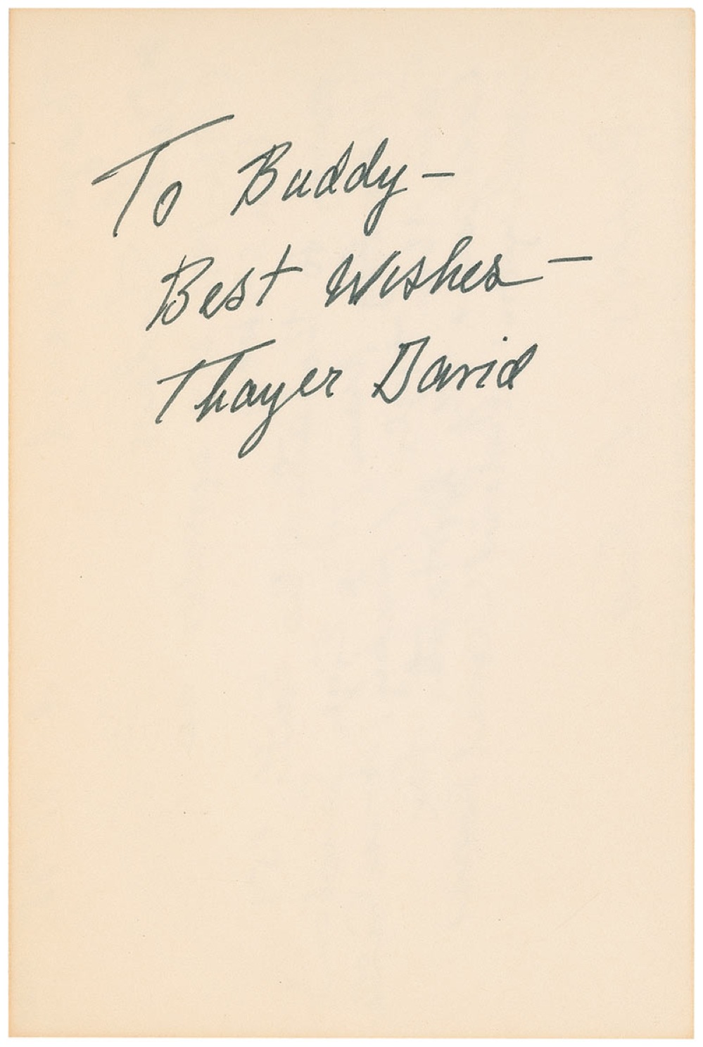 Thayer David | RR Auction