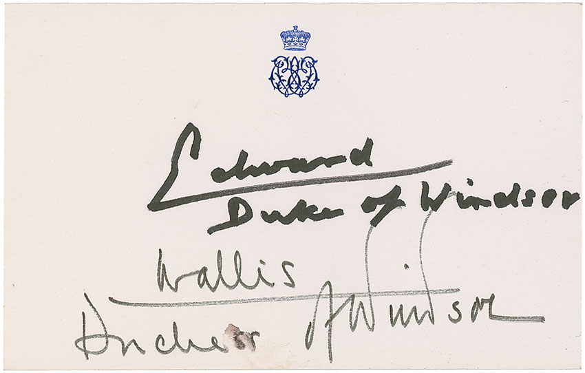 Duke and Duchess of Windsor Signature | RR Auction