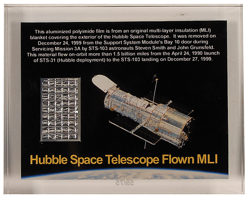 Hubble Space Telescope MLI Blanket Acrylic Display | RR Auction