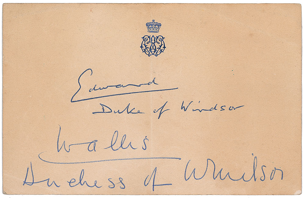 Duke and Duchess of Windsor Signatures | RR Auction