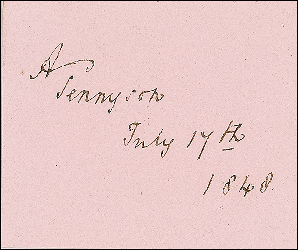 Alfred Lord Tennyson Signature | RR Auction