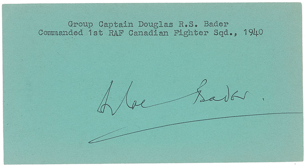 Douglas Bader Signature | RR Auction