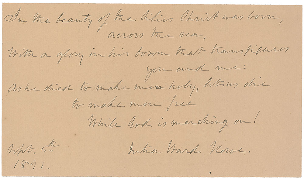 Julia Ward Howe | RR Auction